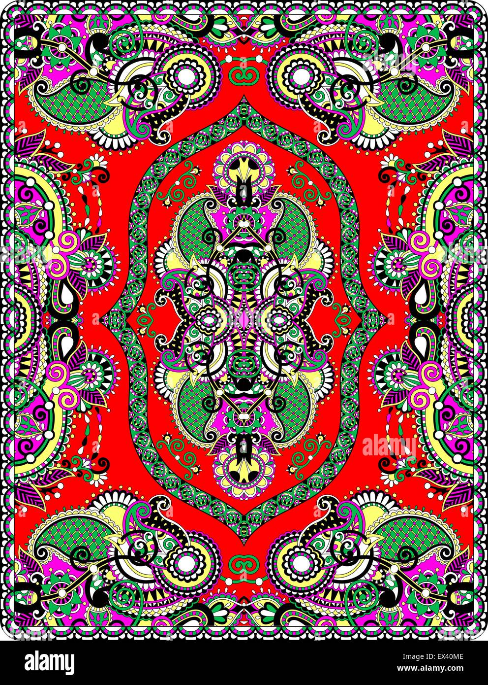 elaborate original floral large area carpet design for print on Stock ...