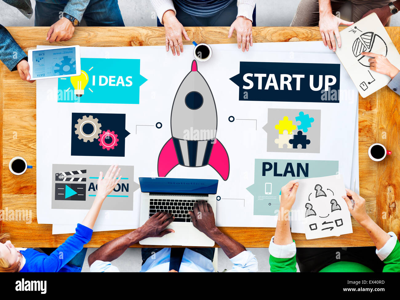 Startup Innovation Planning Ideas Team Success Concept Stock Photo - Alamy