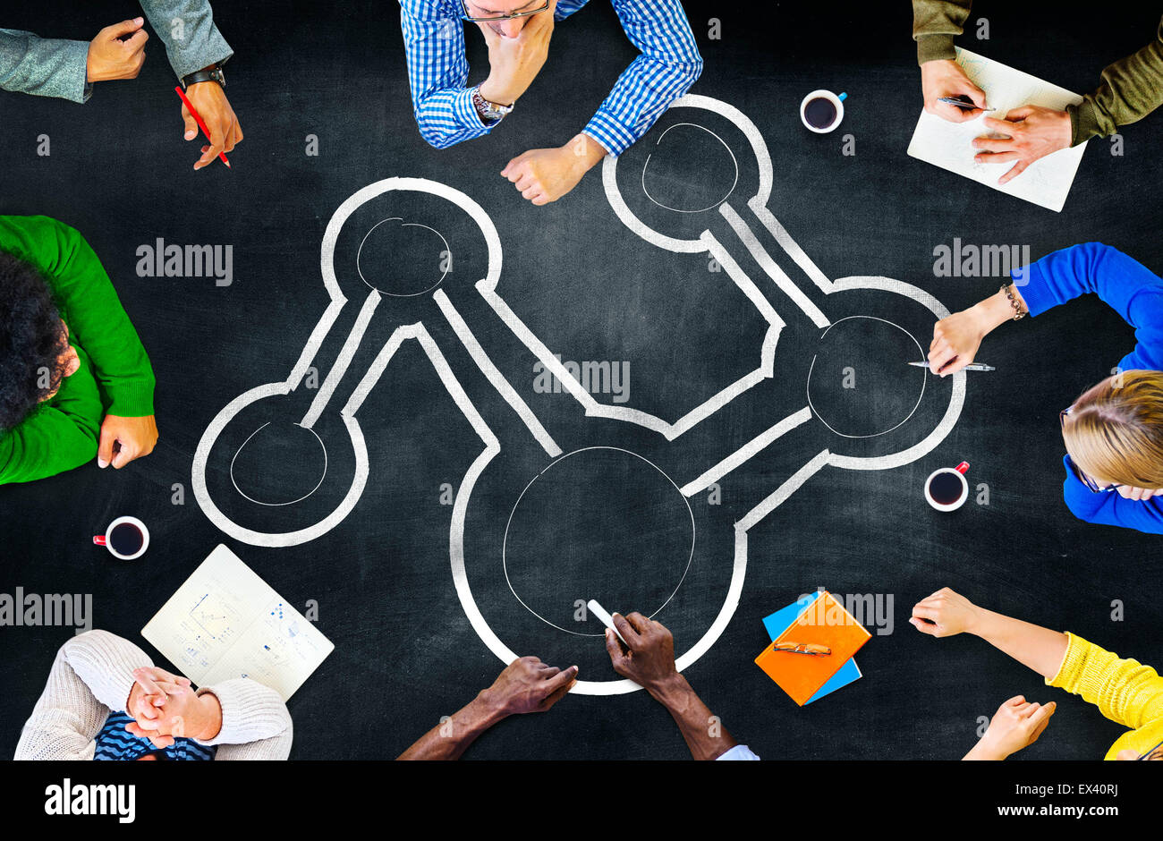 Connection Global Communications Corporate Networking Concept Stock