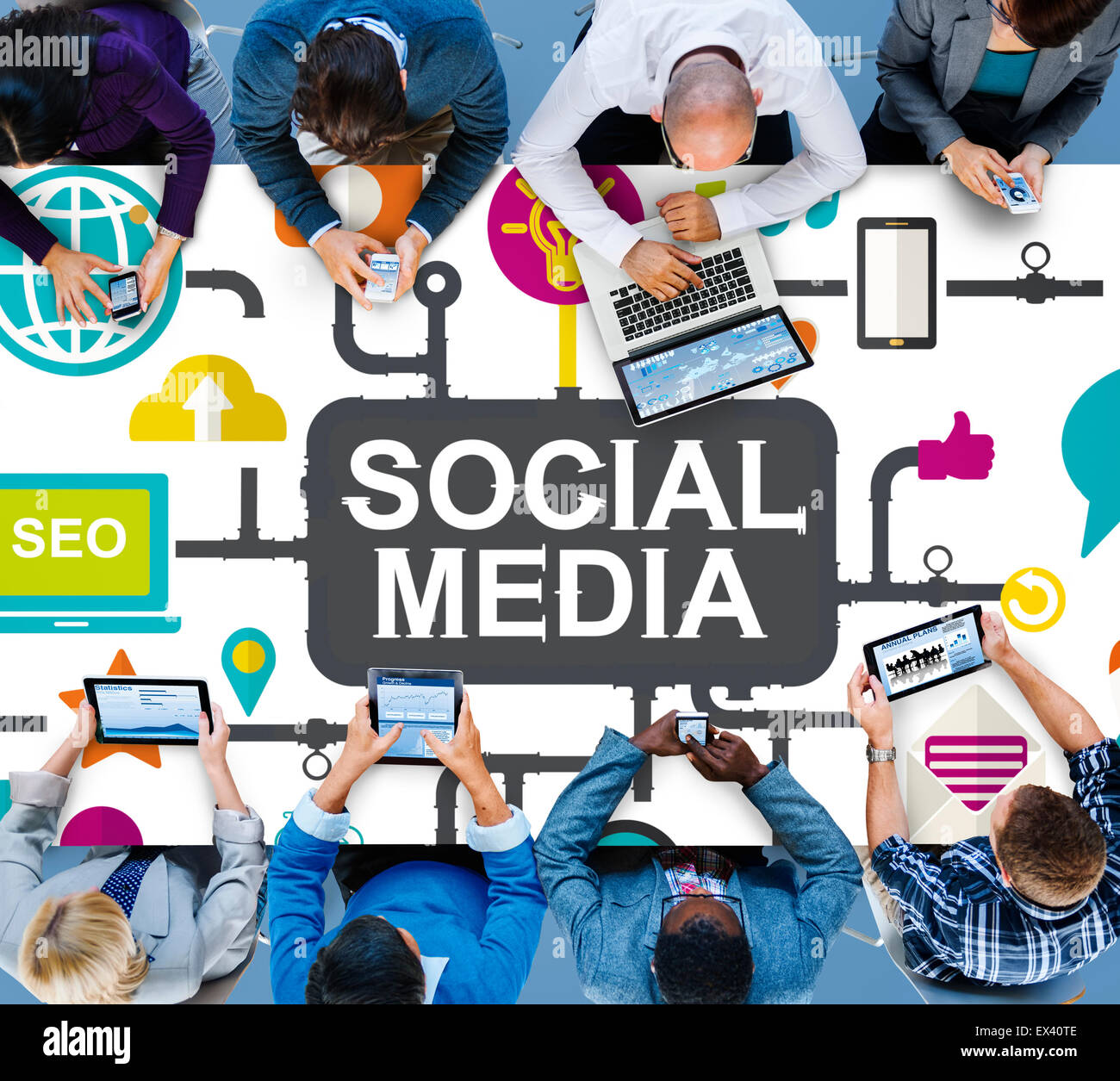 Social Media Social Networking Technology Connection Concept Stock ...