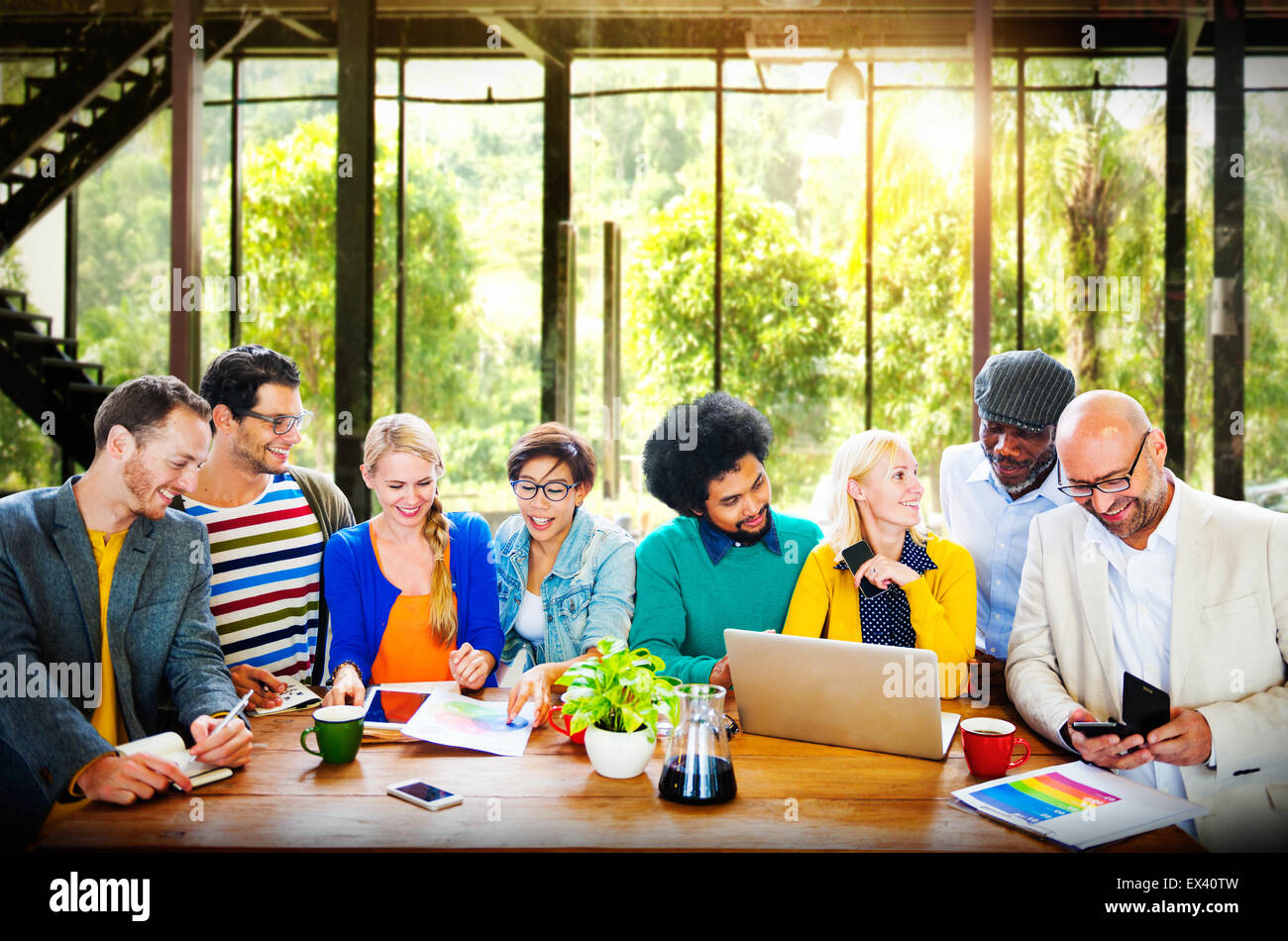 Business Casual People Office Working Discussion Team Concept Stock ...