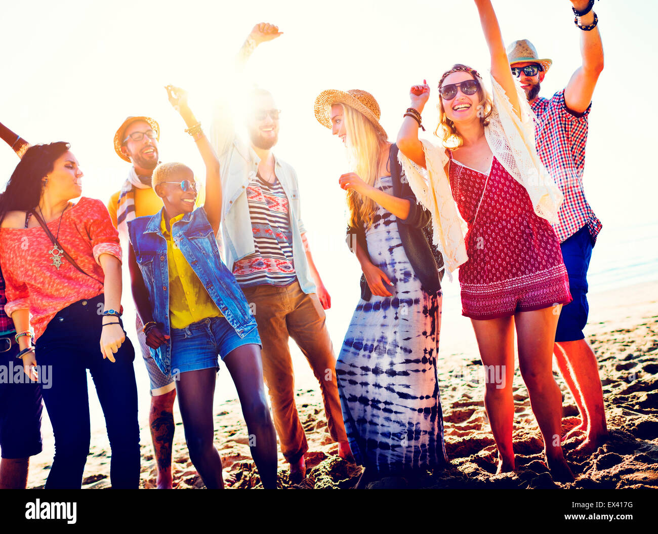 Teenagers Friends Beach Party Happiness Concept Stock Photo - Alamy