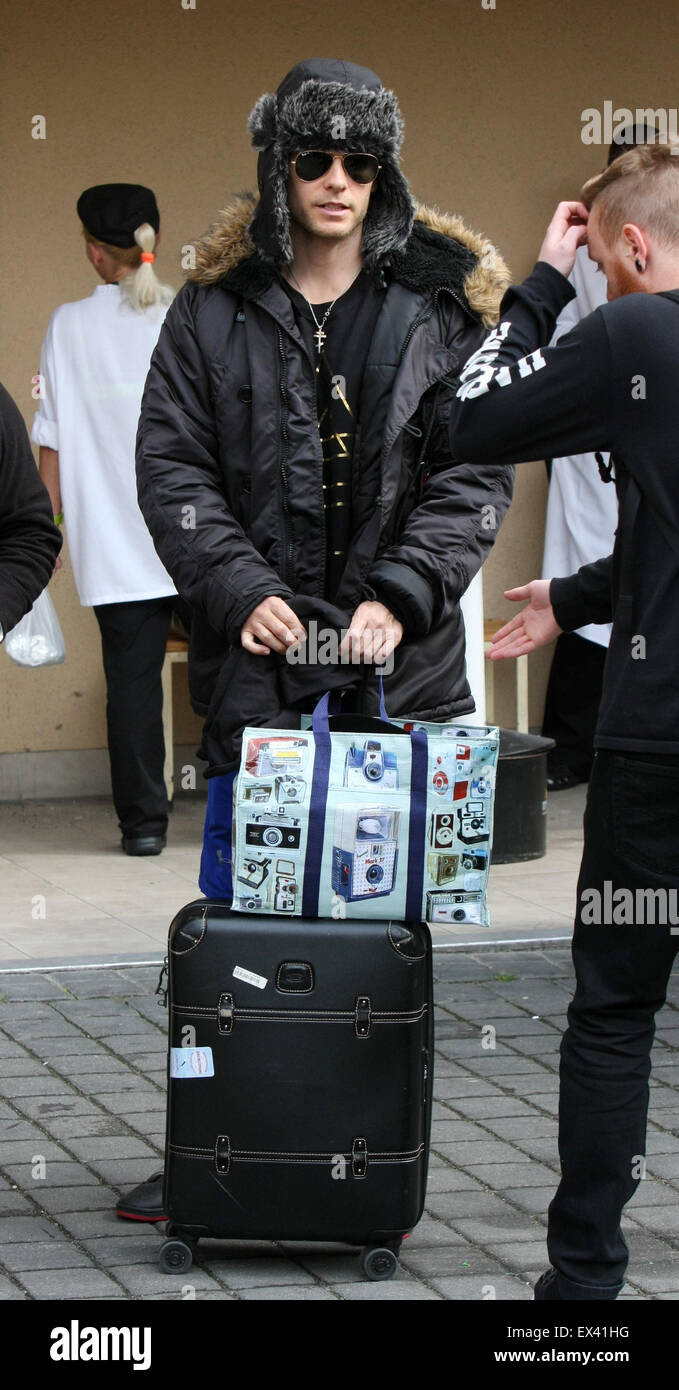 Jared Leto leaving his hotel in Gdansk to play a concert Featuring ...