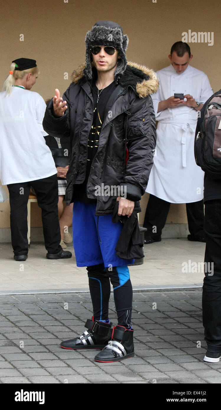 Jared Leto leaving his hotel in Gdansk to play a concert Featuring ...
