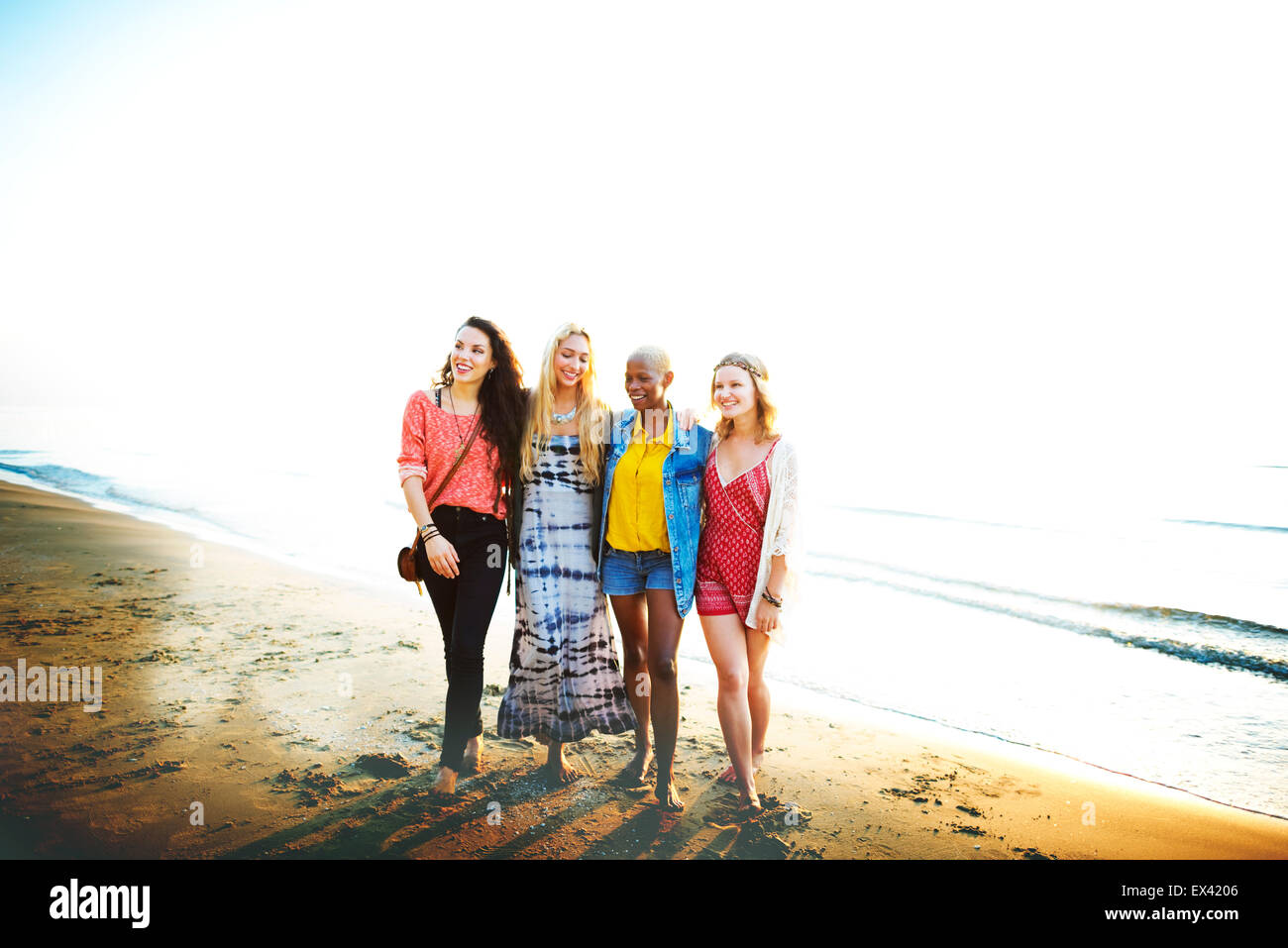 Diverse Beach Summer Friends Fun Bonding Concept Stock Photo - Alamy