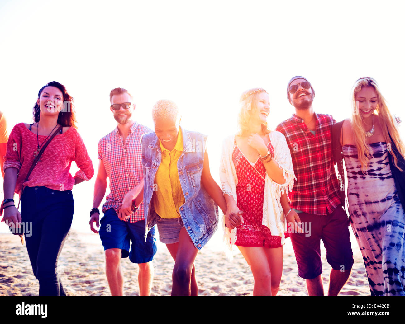 Diverse Beach Summer Friends Fun Bonding Concept Stock Photo - Alamy