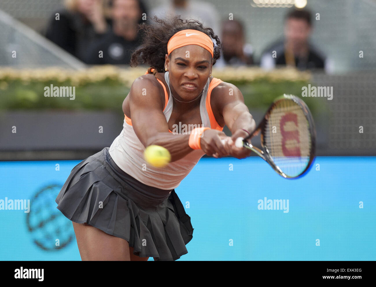 Serena Williams v Sloane Stephens in their second round match during ...