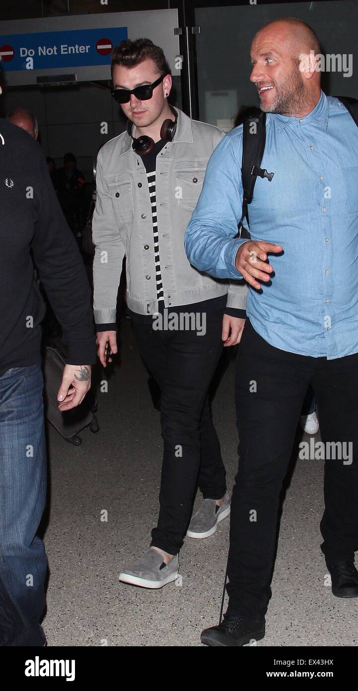 Sam Smith at Los Angeles International Airport (LAX) Featuring: Sam ...