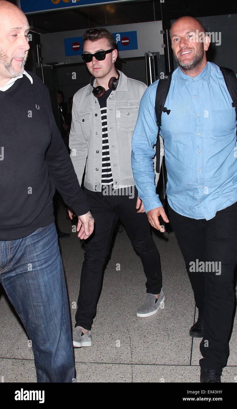 Sam Smith at Los Angeles International Airport (LAX) Featuring: Sam ...