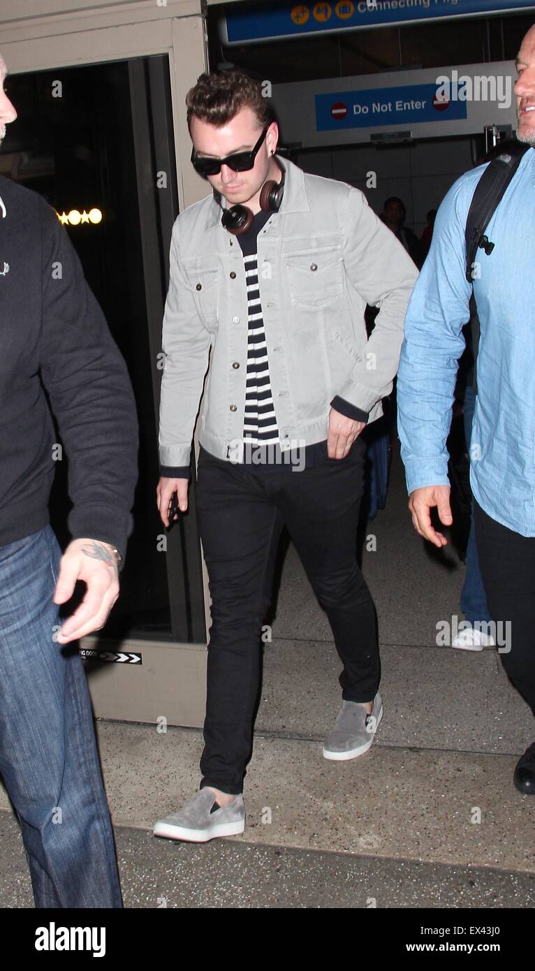 Sam Smith at Los Angeles International Airport (LAX) Featuring: Sam ...