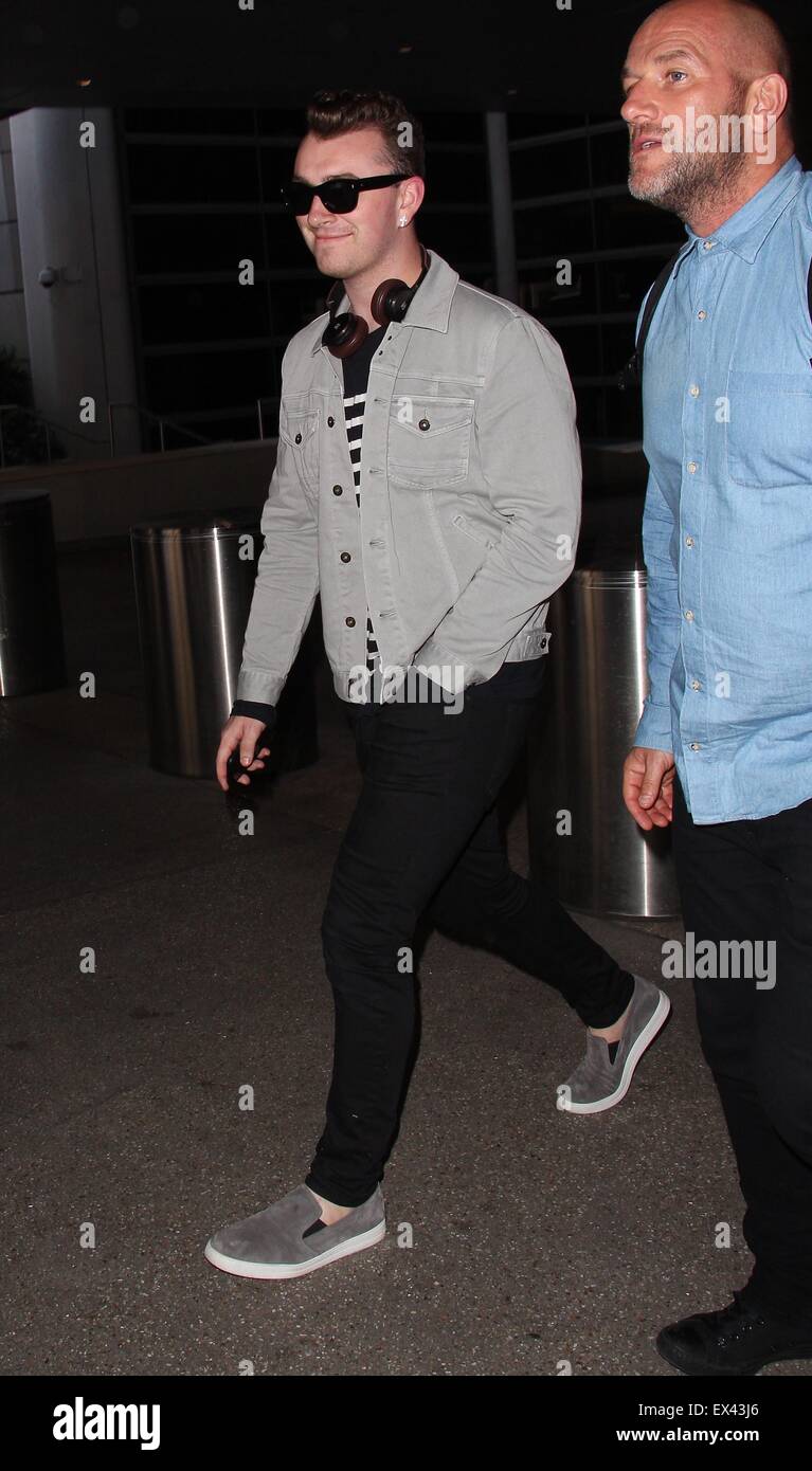 Sam Smith at Los Angeles International Airport (LAX) Featuring: Sam ...
