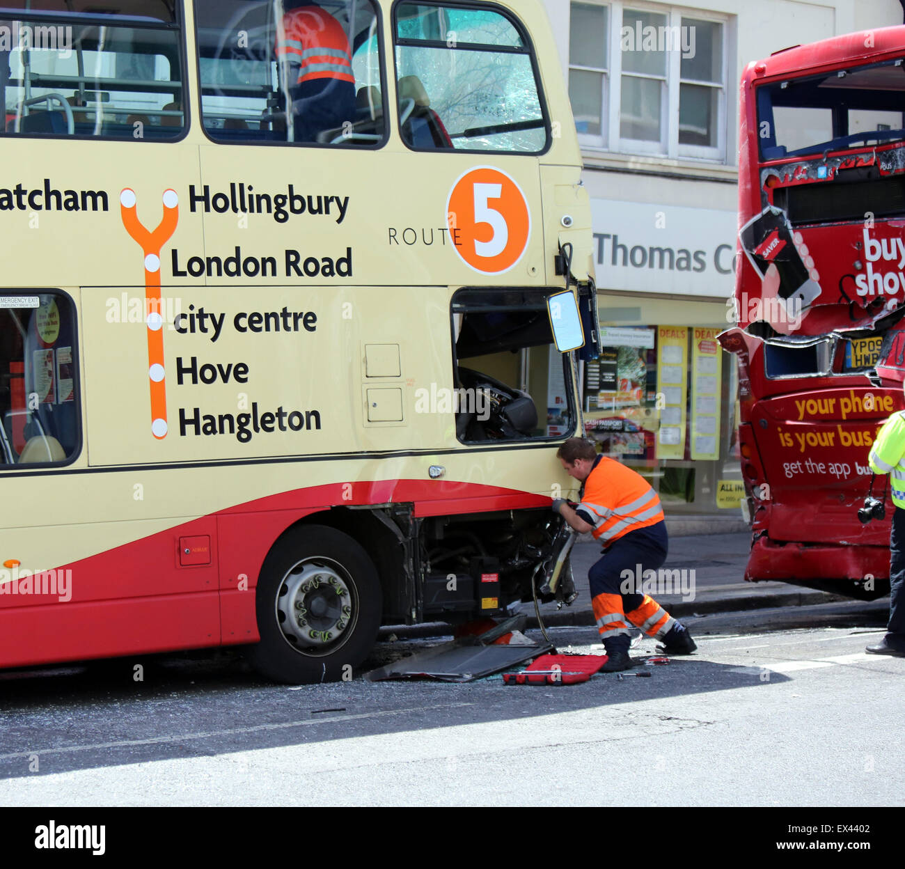 Brighton, West Sussex, UK. 6th July, 2015. Gv showing the scene of were ...