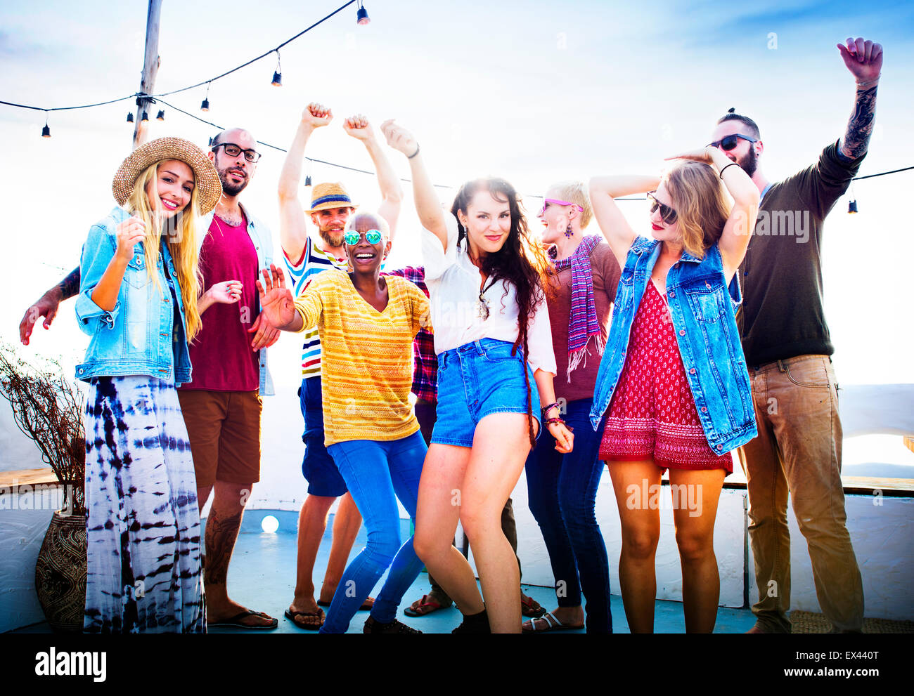 Teenagers Friends Beach Party Happiness Concept Stock Photo - Alamy