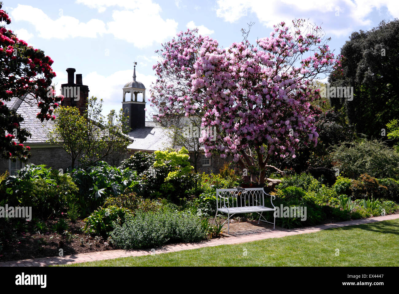 THE LOST GARDENS OF HELIGAN CORNWALL, THE SUNDIAL GARDEN Stock Photo ...