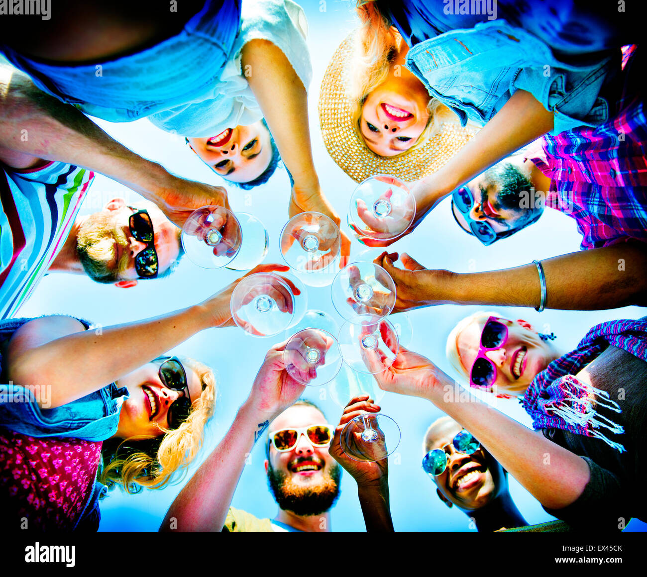 Beach Cheers Celebration Friendship Summer Fun Concept Stock Photo - Alamy