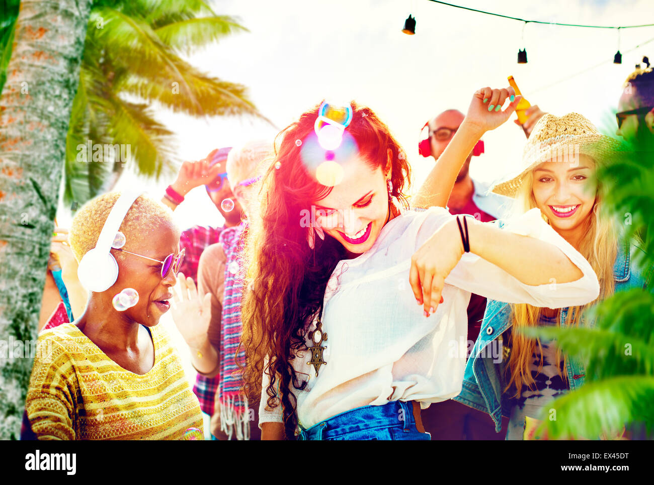 Friendship Dancing Bonding Beach Happiness Joyful Concept Stock Photo ...