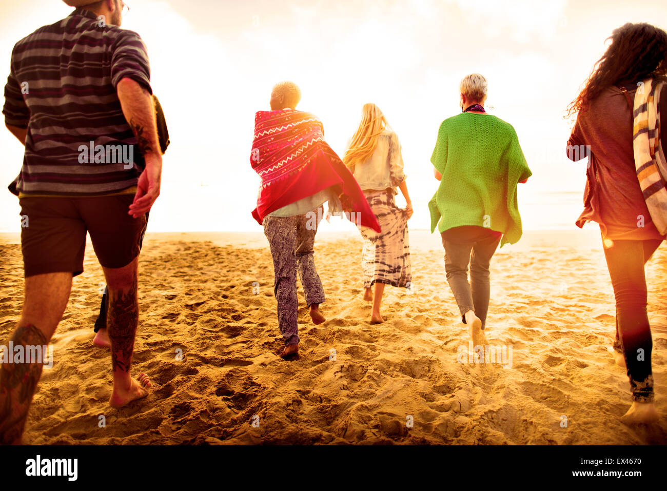 Friendship Bonding Relaxation Summer Beach Happiness Concept Stock ...