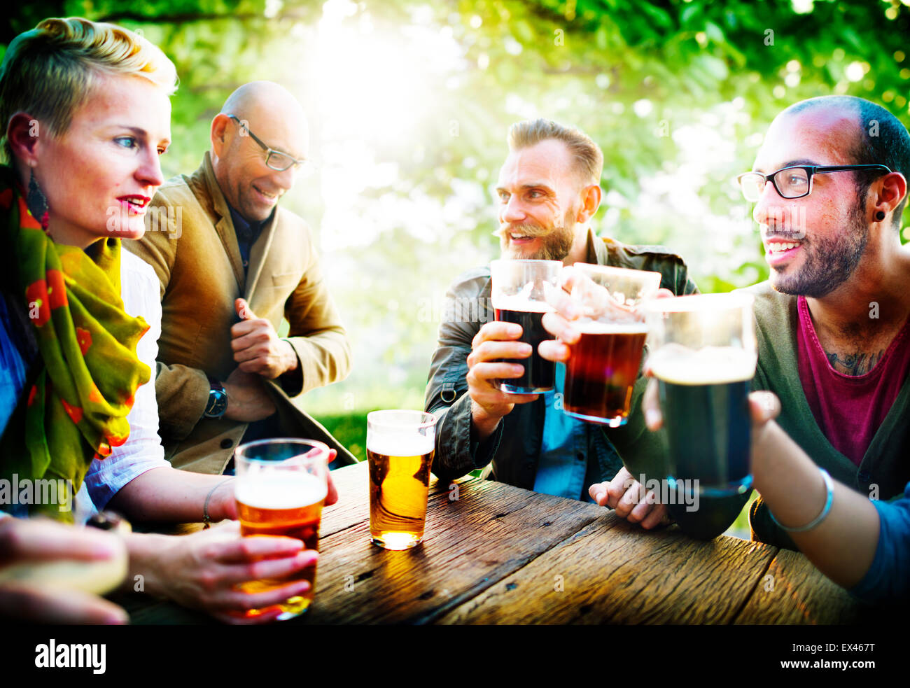 Friends Party Outdoors Celebration Happiness Concept Stock Photo - Alamy
