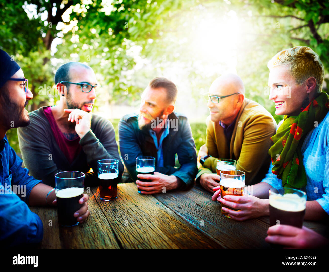 People Beer Drinking Party Friendship Concept Stock Photo - Alamy