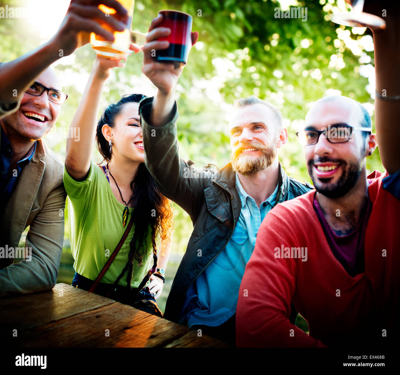 Friends Party Outdoors Celebration Happiness Concept Stock Photo - Alamy