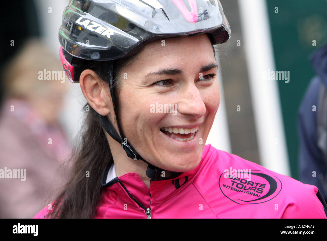 Dame Sarah Storey before the start of Stage 3 Aviva Women's Tour Oundle ...