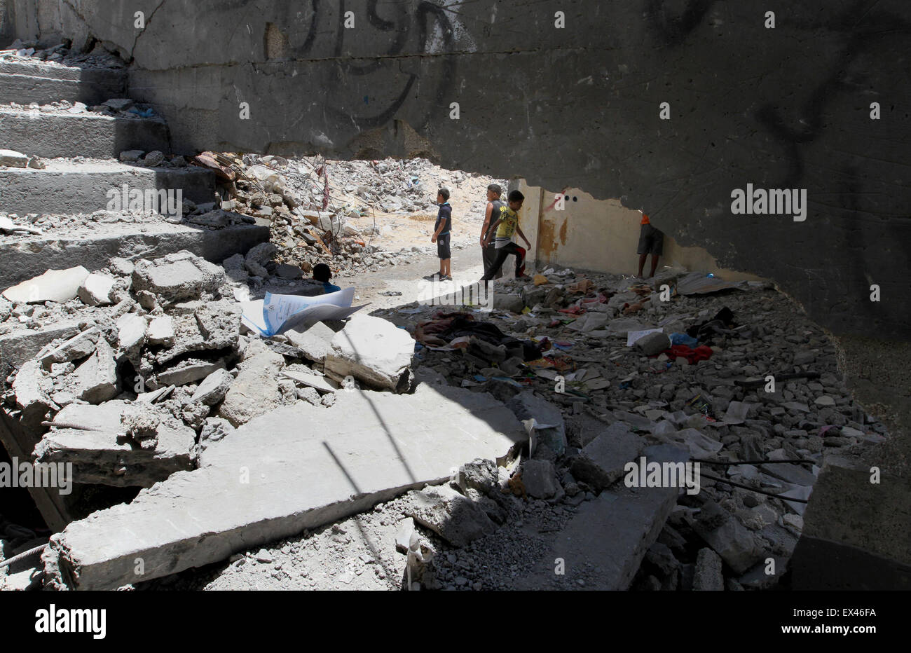 Rafah, Gaza Strip, Palestinian Territory. 6th July, 2015. Palestinian ...