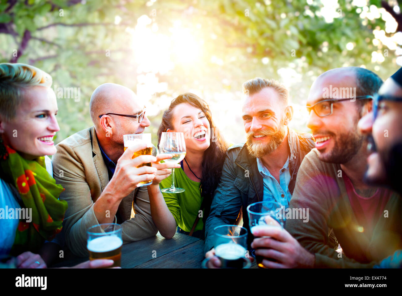 Diverse People Friends Hanging Out Drinking Concept Stock Photo - Alamy