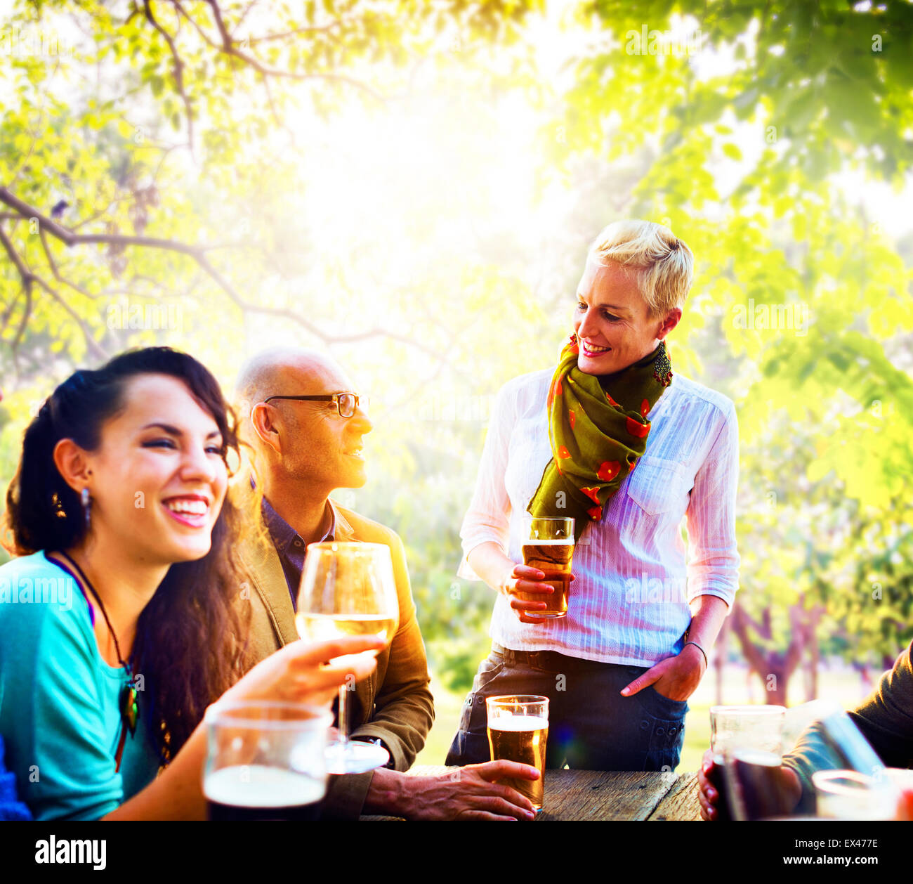 Diverse People Friends Hanging Out Drinking Concept Stock Photo - Alamy