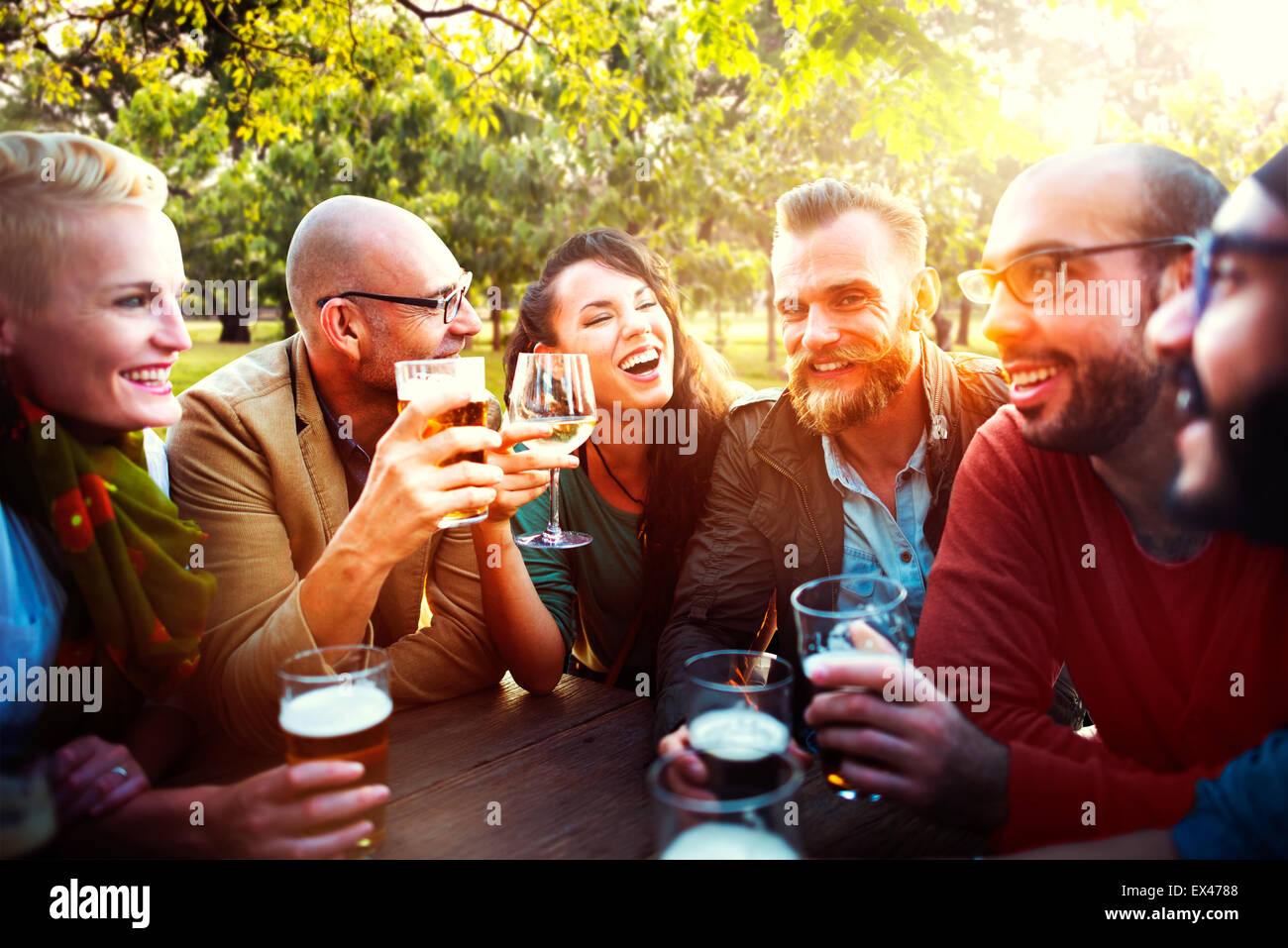 Diverse People Friends Hanging Out Drinking Concept Stock Photo - Alamy