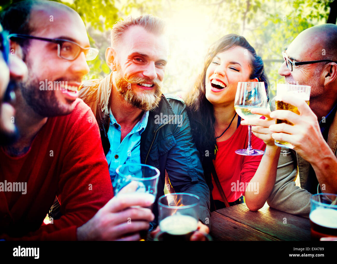 Friends Friendship Outdoor Chilling Togetherness Concept Stock Photo ...