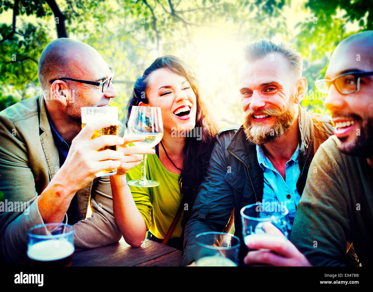 Friends Friendship Outdoor Chilling Togetherness Concept Stock Photo ...