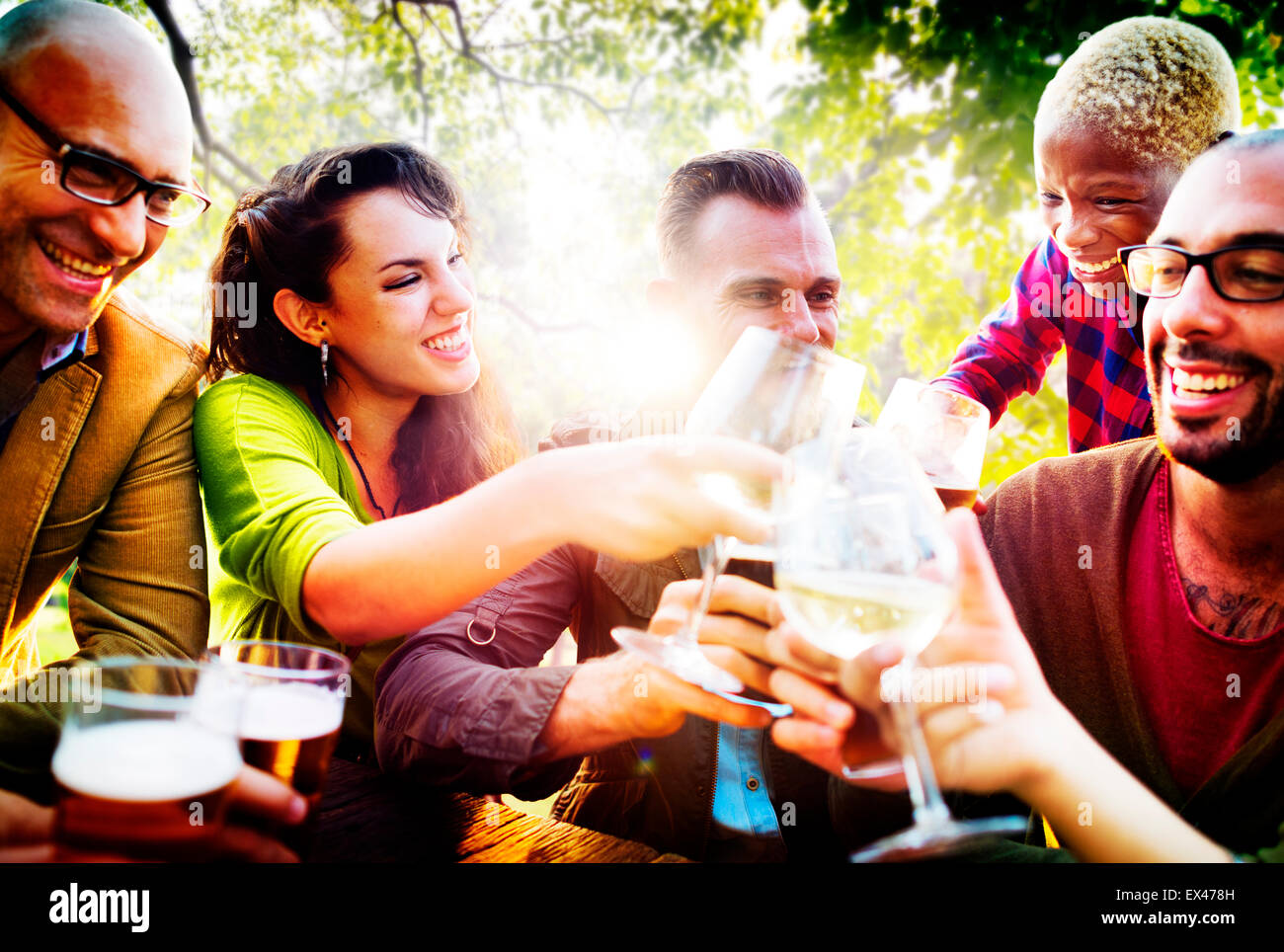 Friends Friendship Outdoor Chilling Togetherness Concept Stock Photo ...