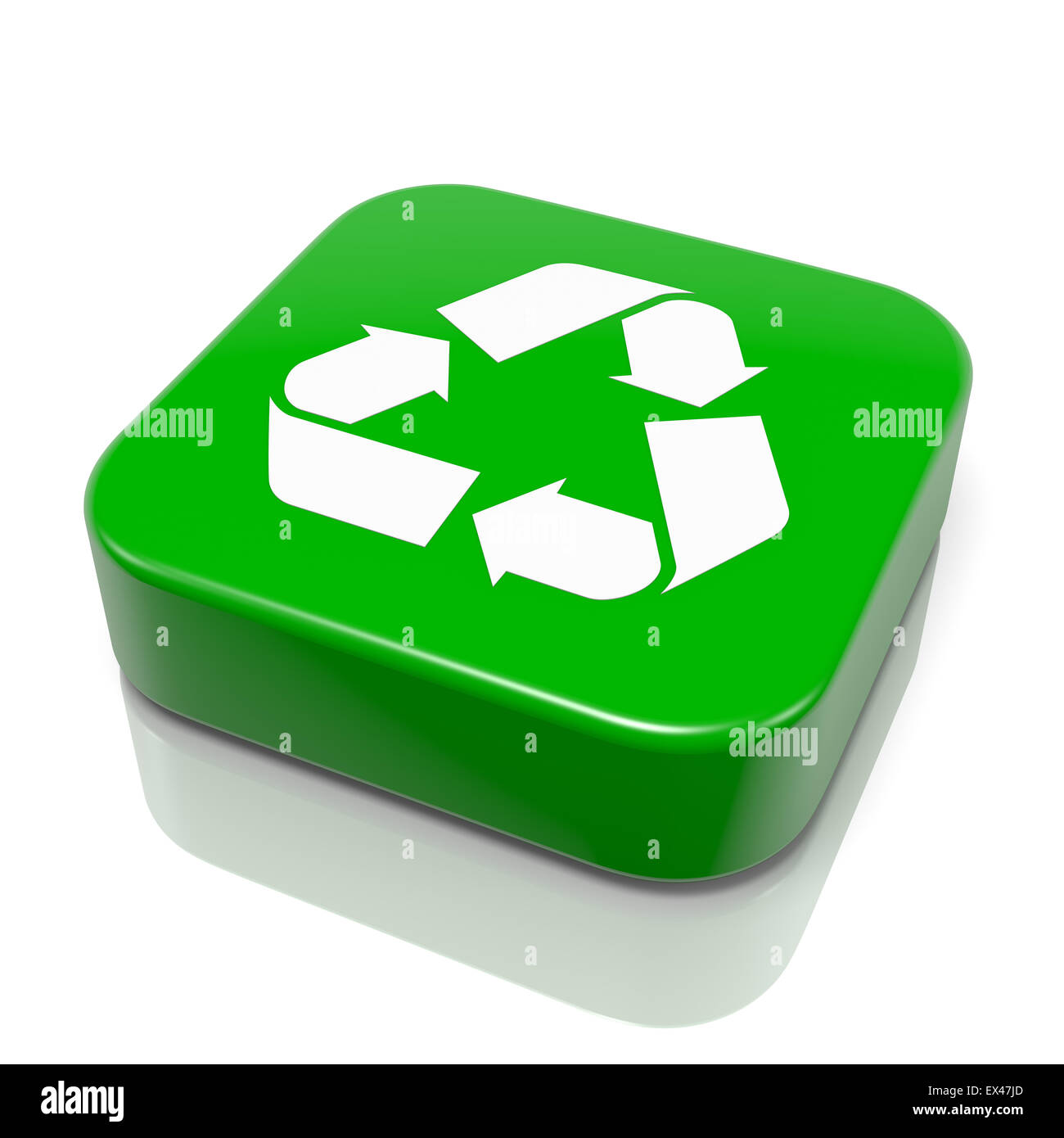 Green Recycle App Icon 3D Illustration on White Background Stock Photo ...