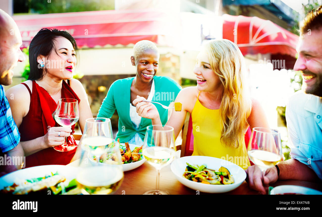 Cheerful Party Friends Friendship Cafe Hanging Out Concept Stock Photo ...