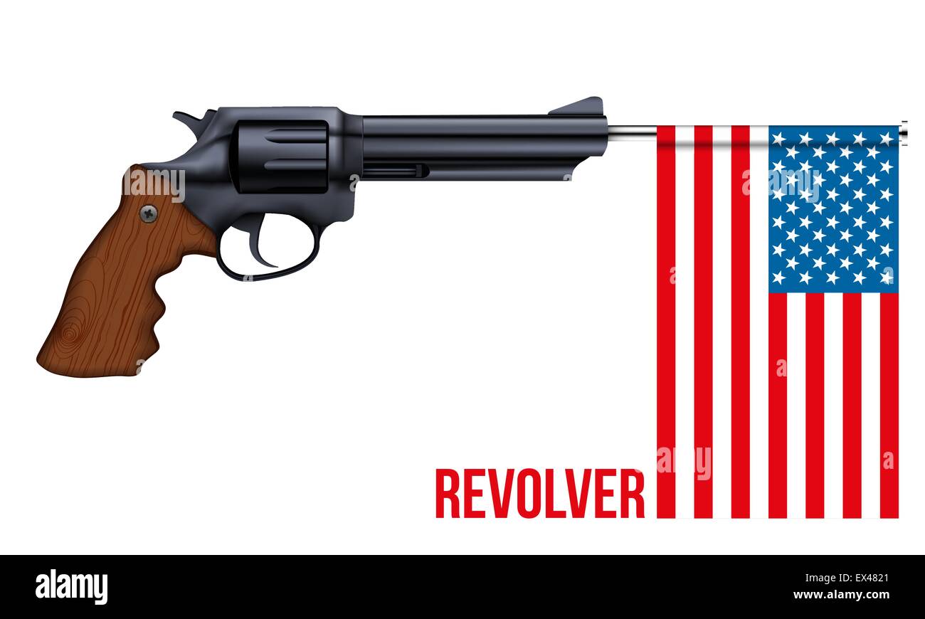 Big Revolver with USA flag Stock Vector Image & Art - Alamy