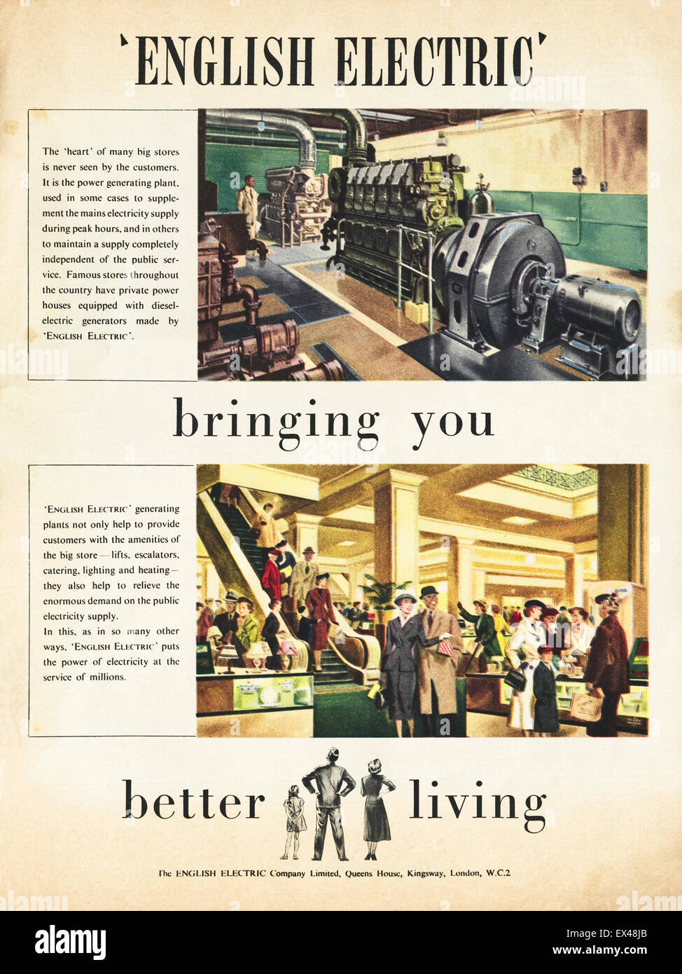 1950s advertisement circa 1952 magazine advert for English Electric ...