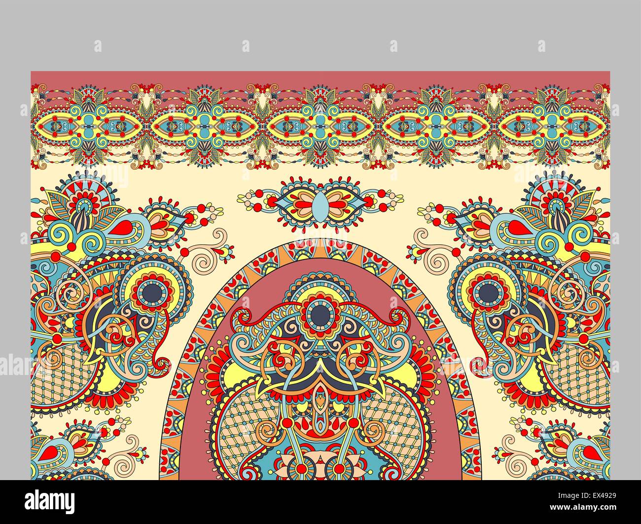 elaborate original floral large area carpet design for print Stock ...