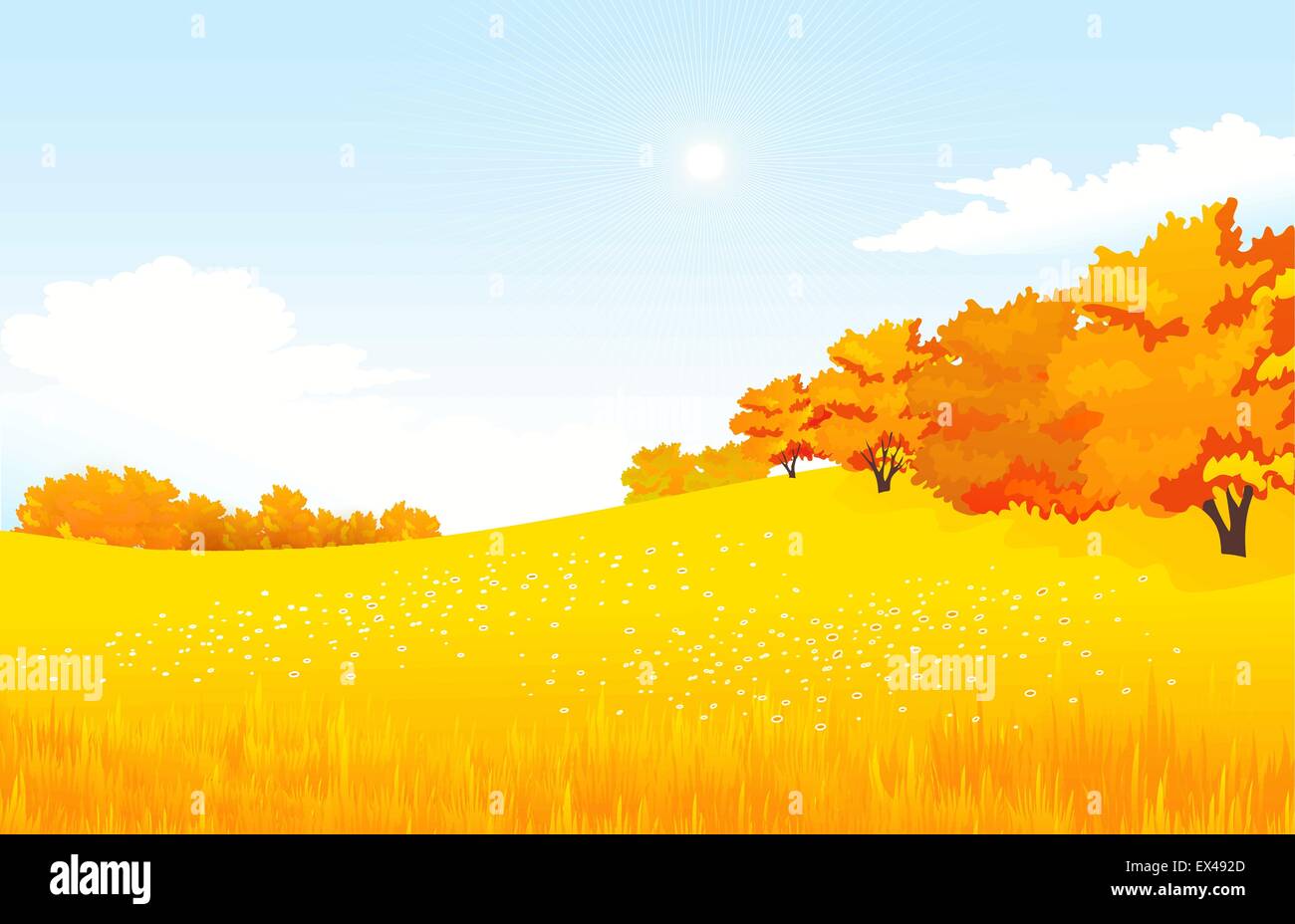 Vector of autumn landscape Stock Vector Image & Art - Alamy