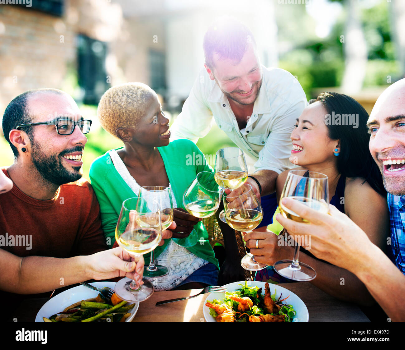 Diverse People Friends Hanging Out Drinking Concept Stock Photo - Alamy