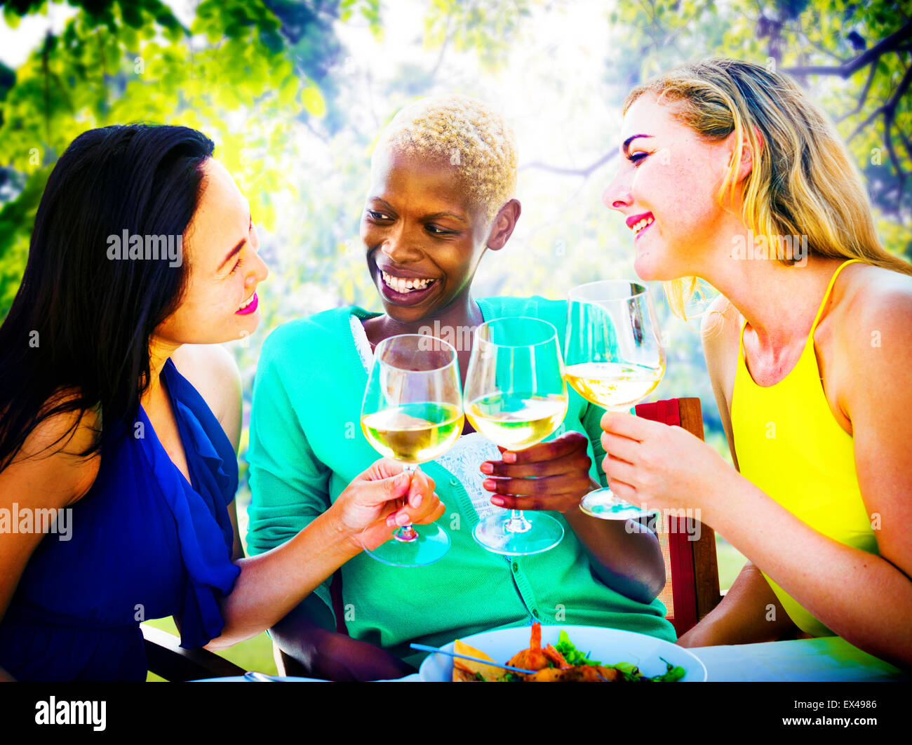 Girls Celebration Hanging Out Talking Chilling Concept Stock Photo - Alamy