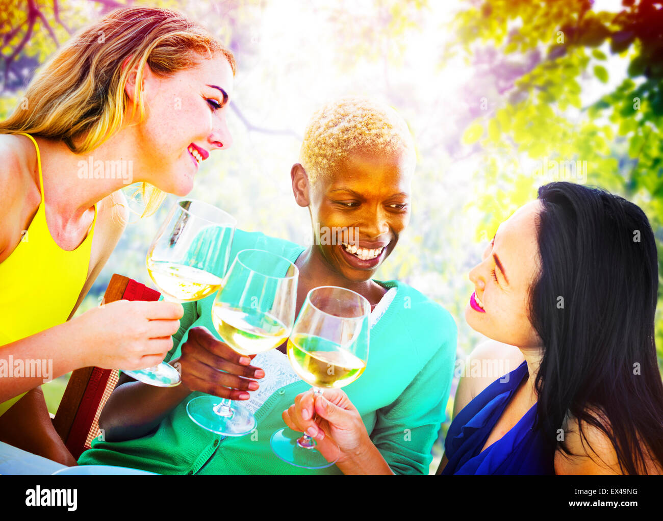 Girls Celebration Hanging Out Talking Chilling Concept Stock Photo - Alamy