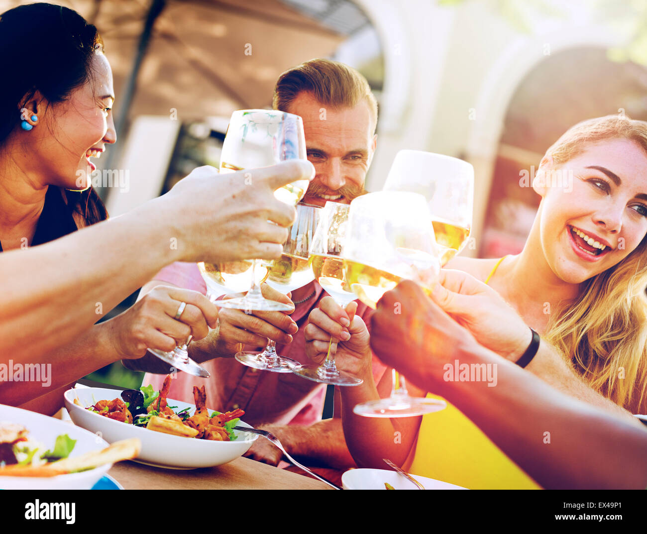 Diverse People Friends Hanging Out Drinking Concept Stock Photo - Alamy