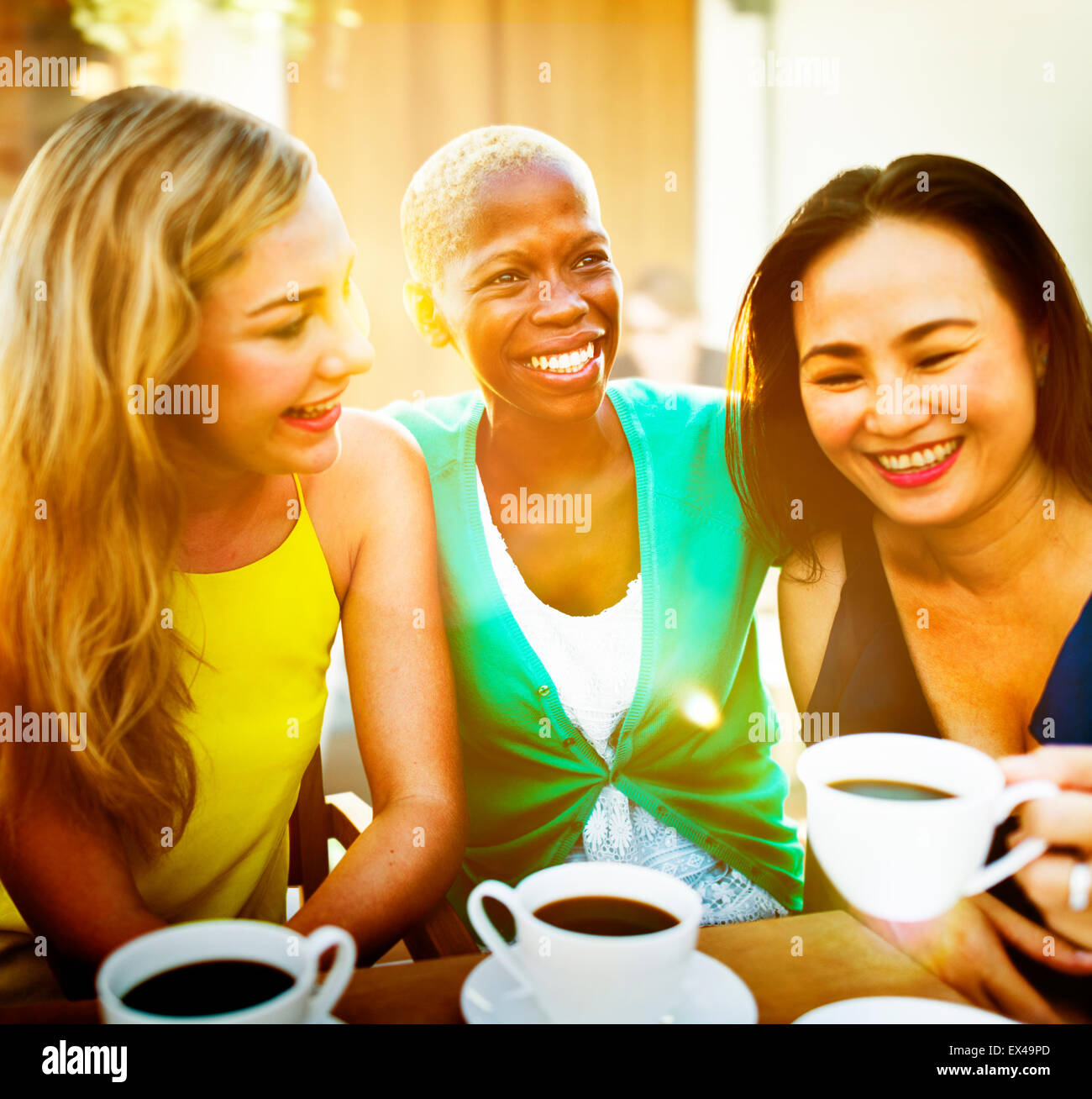Girls Coffee Break Talking Chilling Concept Stock Photo - Alamy