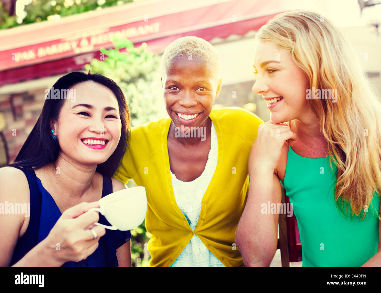 Girls Coffee Break Talking Chilling Concept Stock Photo - Alamy