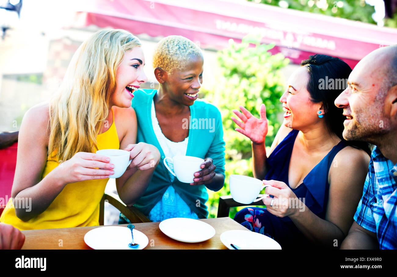 Diverse group drinking tea hi-res stock photography and images - Alamy