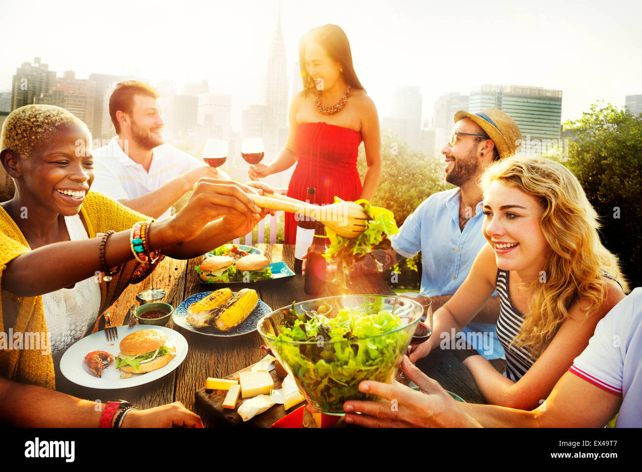Friend Friendship Dining Celebration Hanging out Concept Stock Photo ...