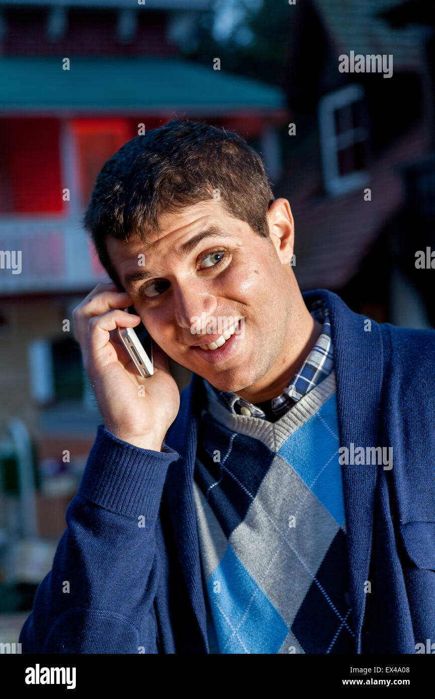 Man with a cellphone Stock Photo - Alamy