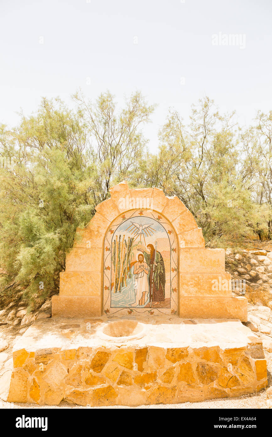 Bethany Beyond the Jordan, Jordan. Small mosaic shrine depicting John ...
