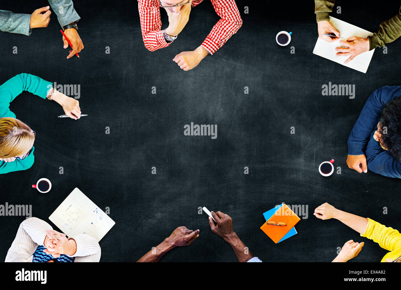 Team Teamwork Discussion Meeting Planning Concept Stock Photo - Alamy