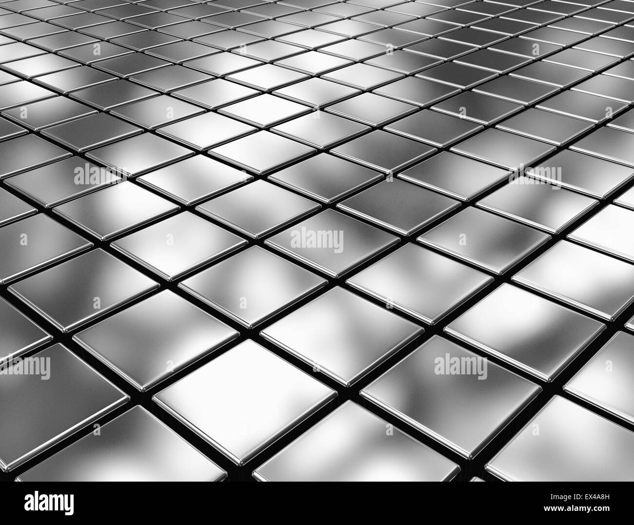 Abstract silver square pattern background with reflection 3d ...